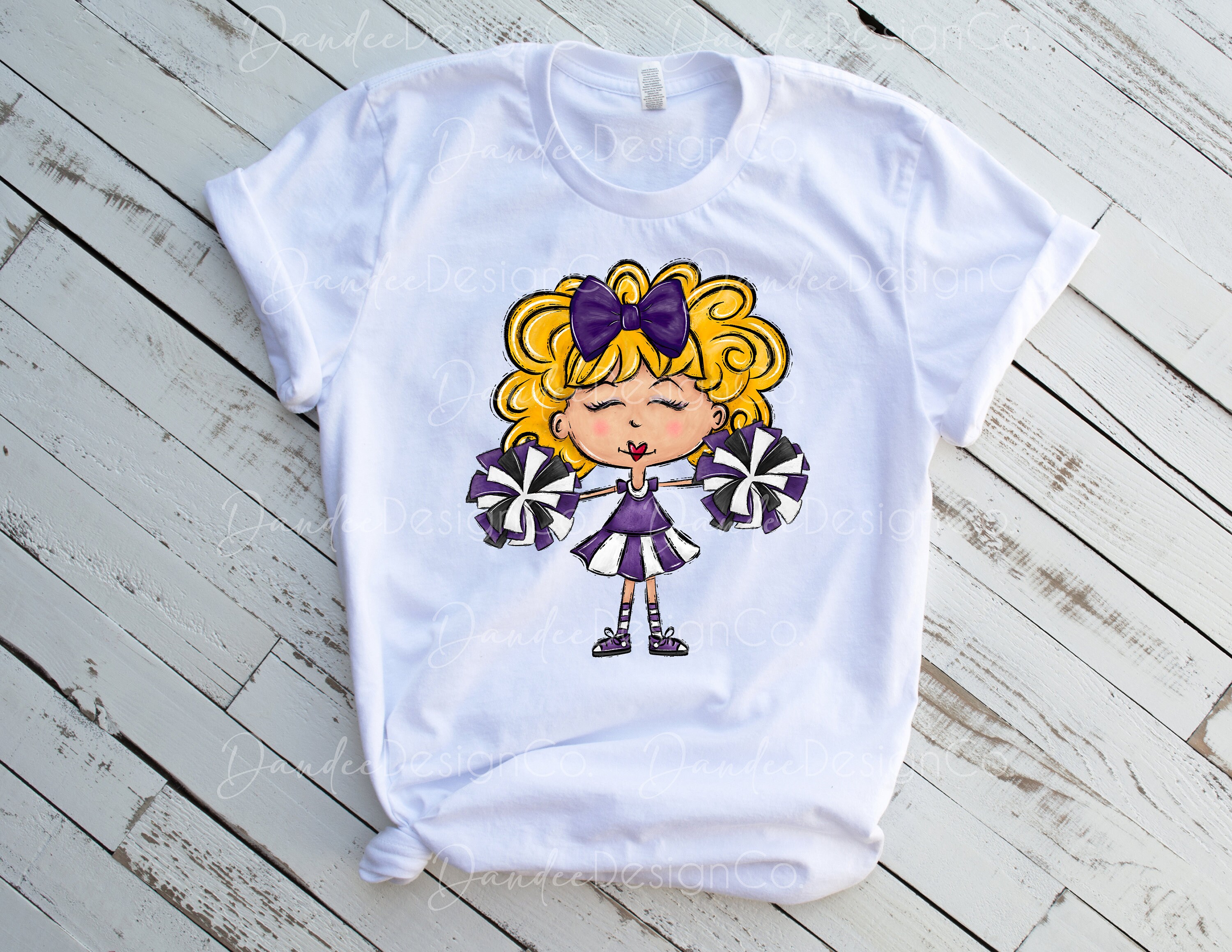 Cheerleader PNG Cheerleader Sublimation Design Purple Pom - Etsy