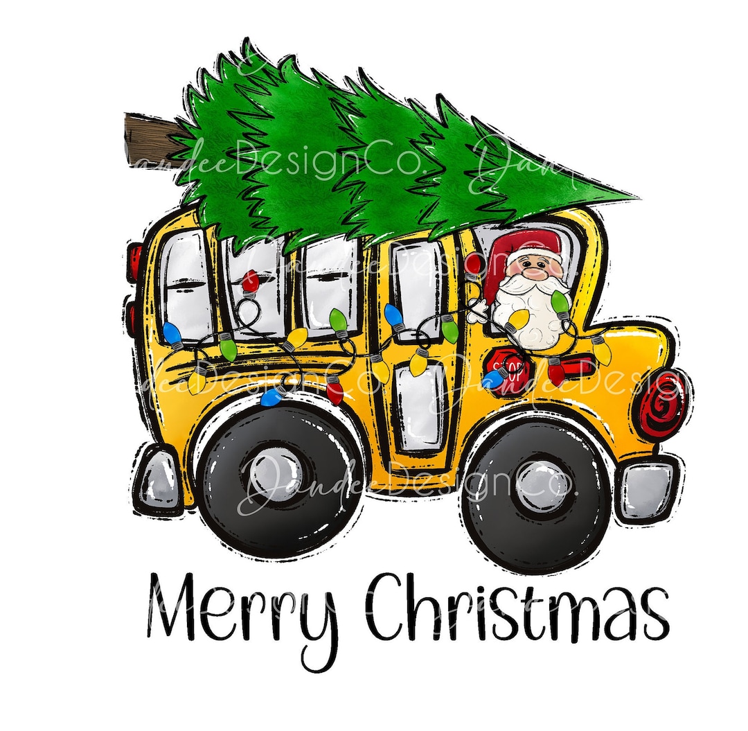 Christmas School Bus PNG, Christmas School Bus Sublimation Design ...