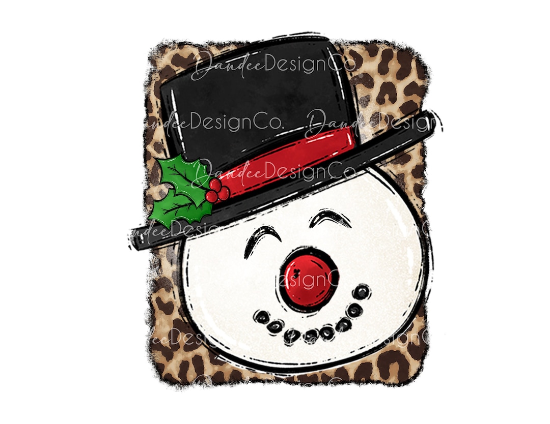 Snowman on Leopard Print Background PNG, Snowman on Leopard Print ...