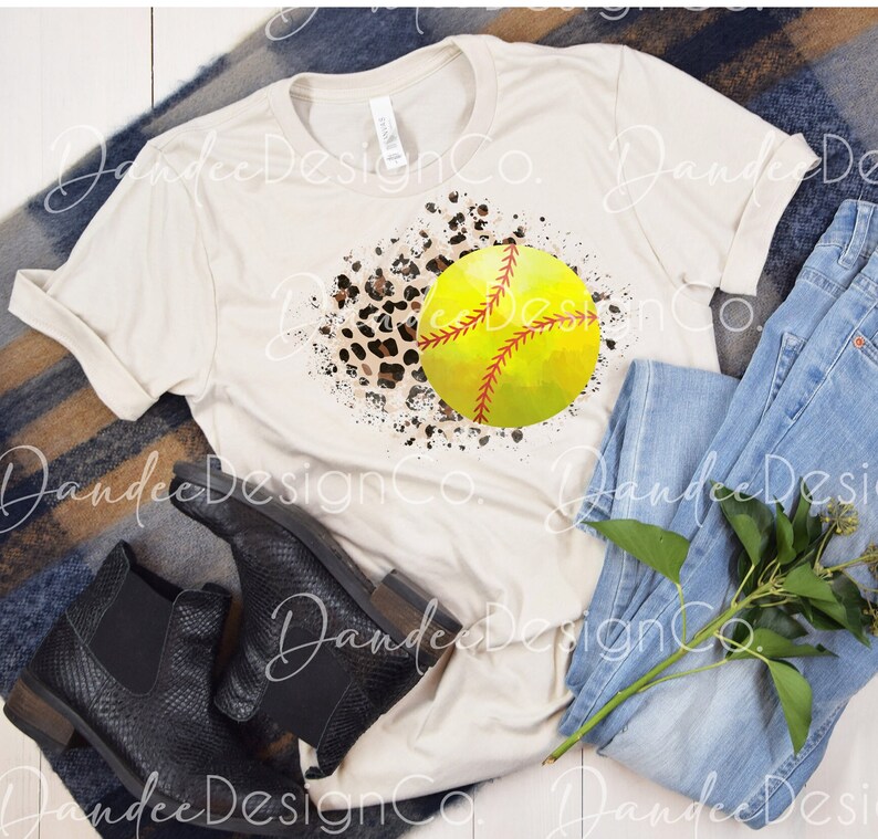 Softball PNG Softball Sublimation Design Leopard Print PNG - Etsy