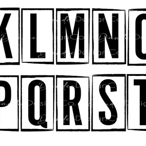 Boxed Alphabet Letters, Boxed Alpha Set, Grunge Box Alphabet, Alpha Set ...