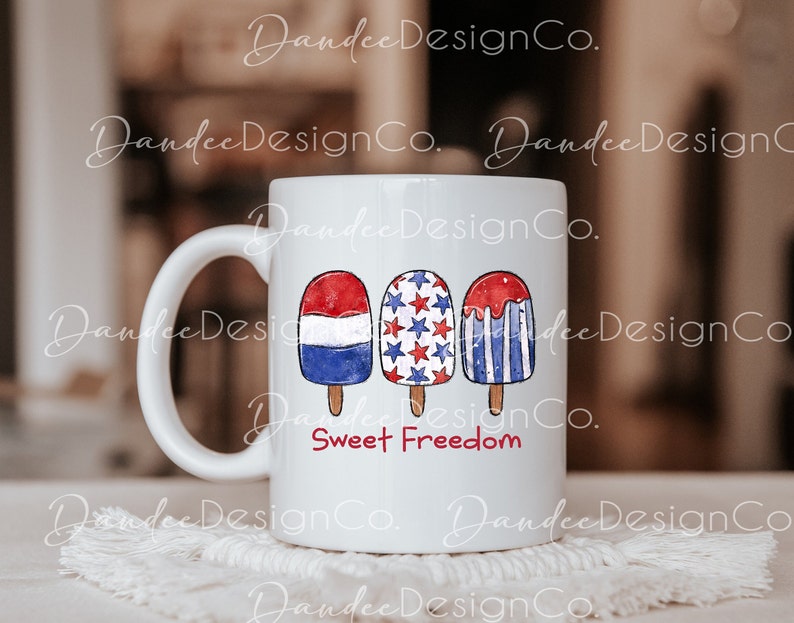Sweet Freedom PNG USA Ice-cream American Popsicle Patriotic - Etsy