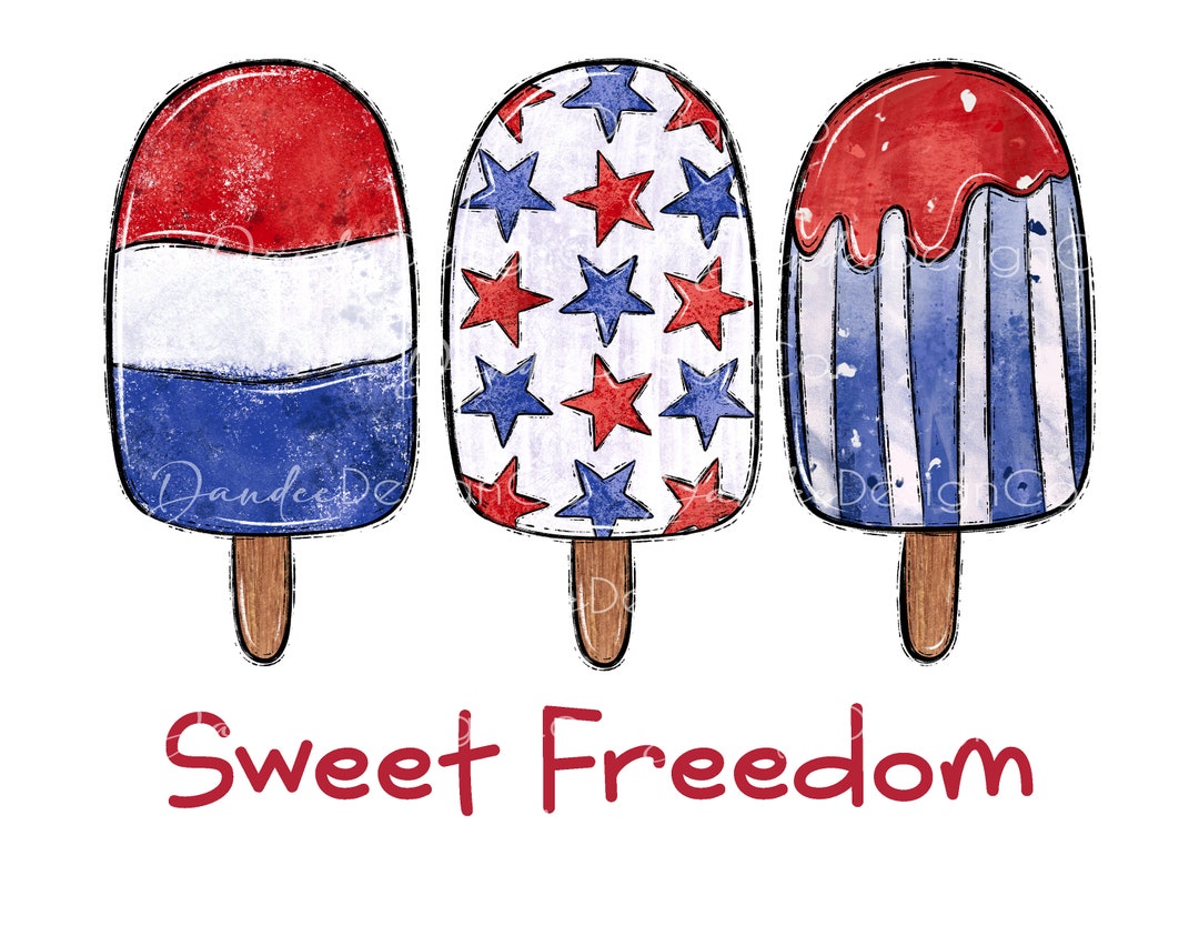 Sweet Freedom PNG, USA Ice-cream, American Popsicle, Patriotic PNG ...