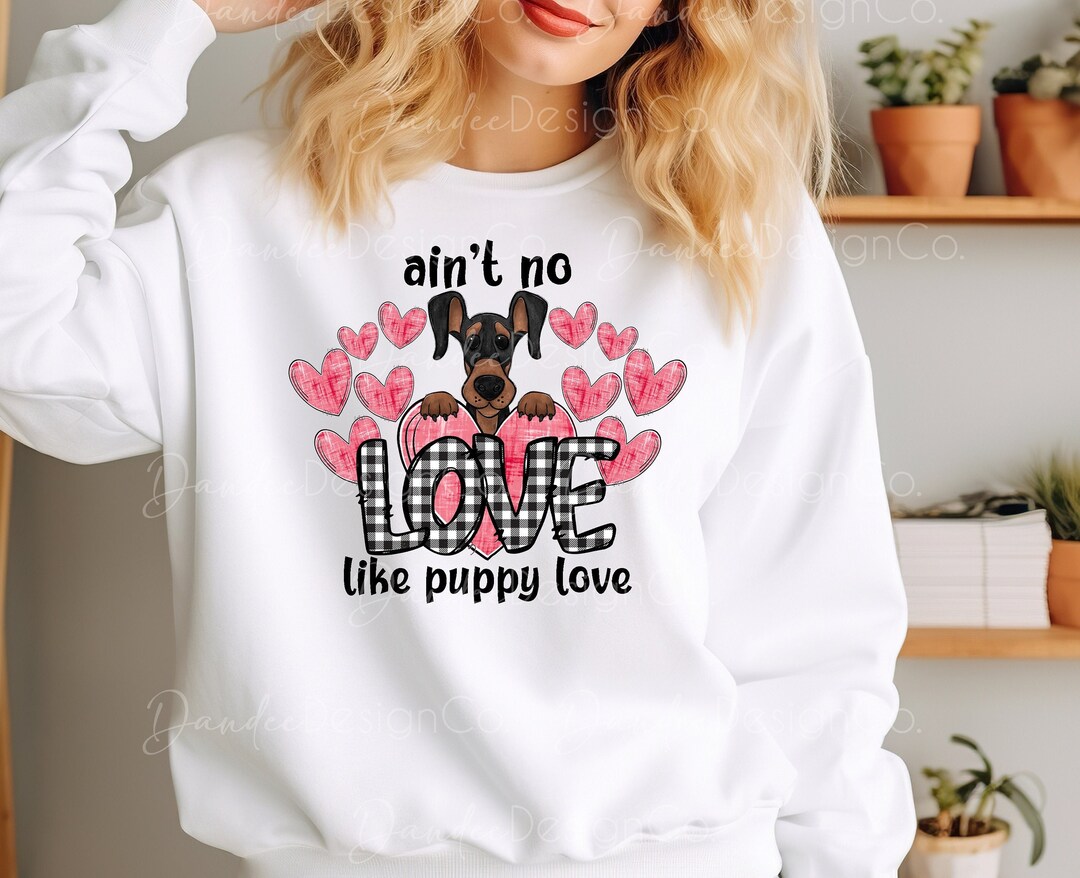 Valentine Dog PNG, Doberman Valentine, Sublimation Design, Cute ...