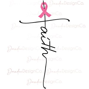 Faith Cross With Pink Ribbon/ Breast Cancer Awareness/ PNG SVG / Breast ...
