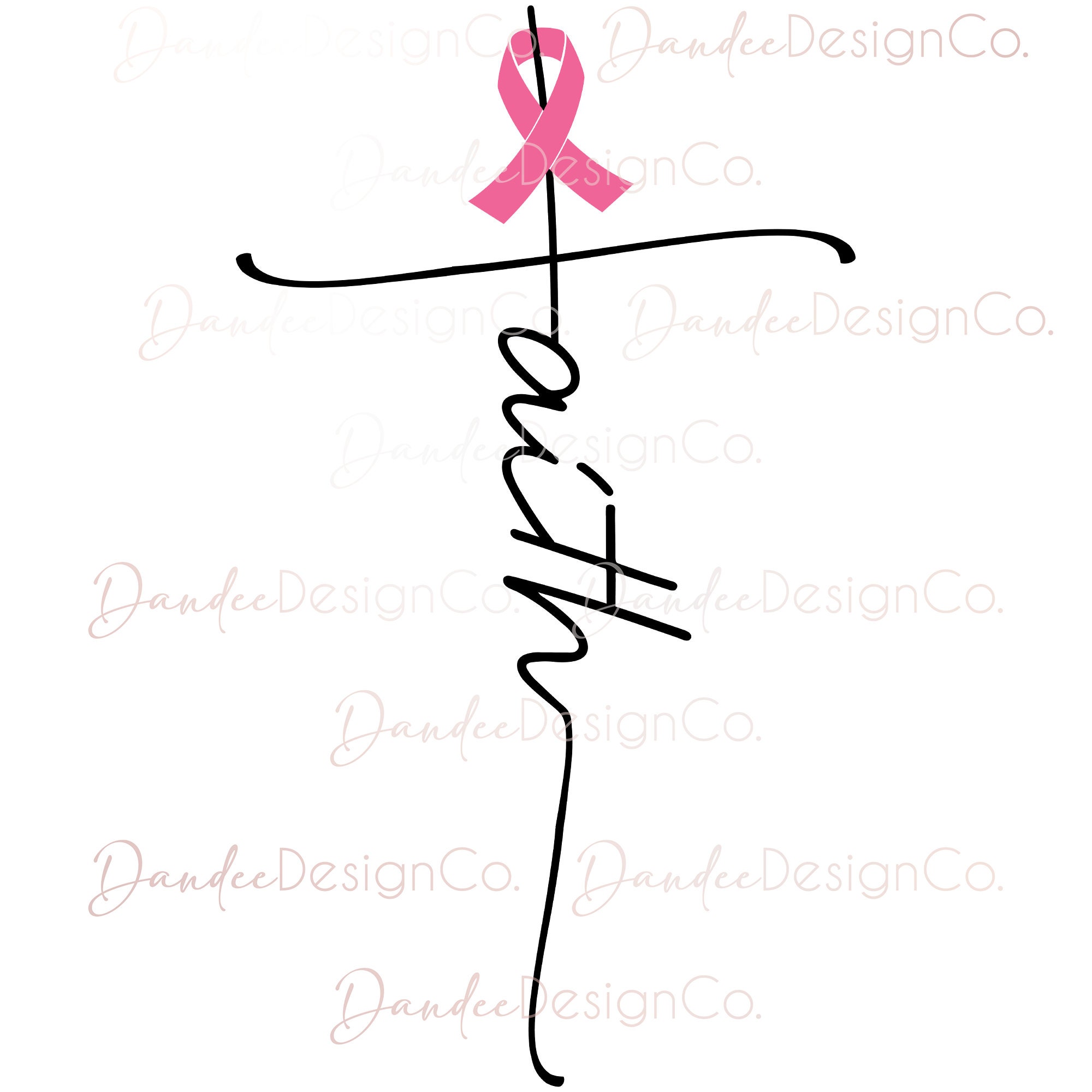 Faith Cross With Pink Ribbon/ Breast Cancer Awareness/ PNG SVG - Etsy