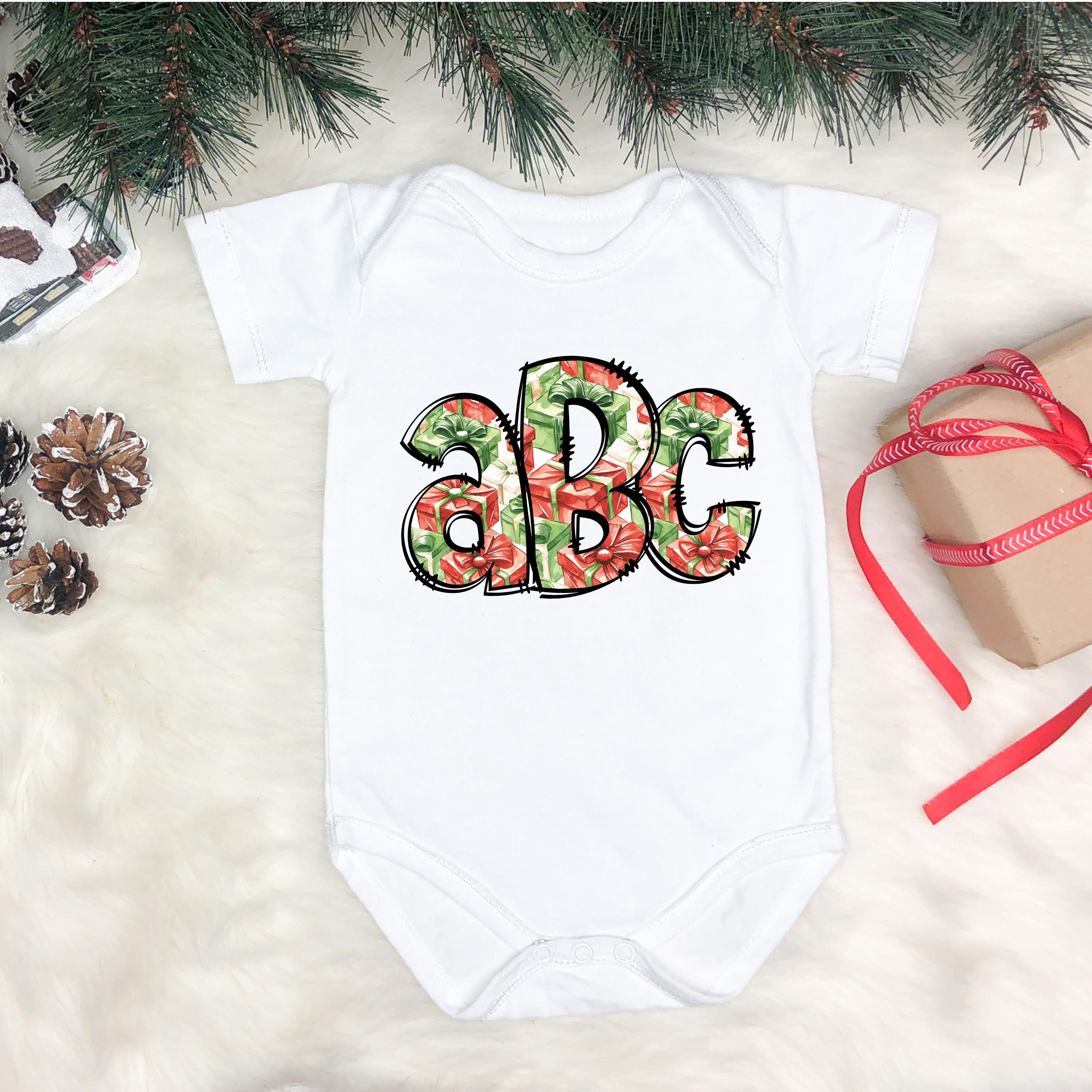 Christmas Doodle Letters, Alphabet PNG Set, Sublimation Design, Alpha ...