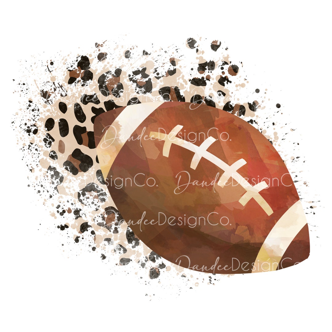 Football PNG, Football Sublimation Design, Leopard Print Background ...