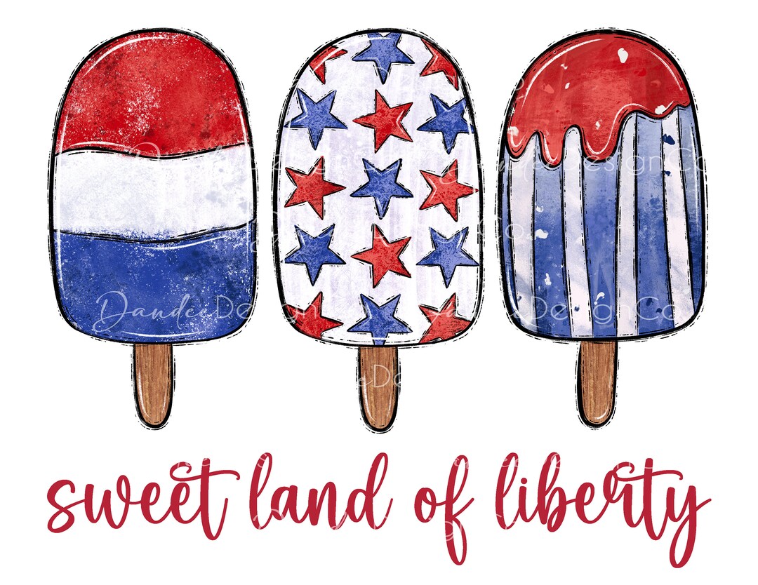 Sweet Land of Liberty PNG, USA Ice-cream, American Popsicle, Patriotic ...