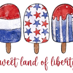 Sweet Land of Liberty PNG, USA Ice-cream, American Popsicle, Patriotic ...