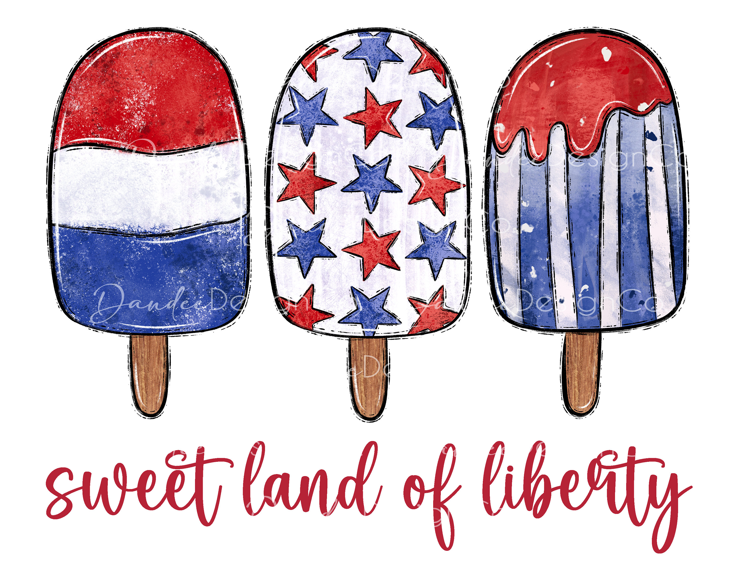 Sweet Land of Liberty PNG USA Ice-cream American Popsicle - Etsy