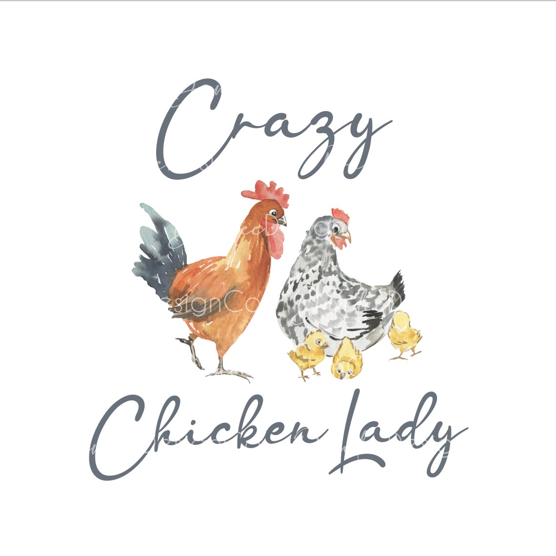 Chicken Sublimation Design Crazy Chicken Lady PNG Rooster - Etsy