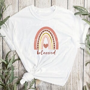 Blessed Rainbow PNG, Blessed Boho Rainbow Sublimation Design, Boho ...