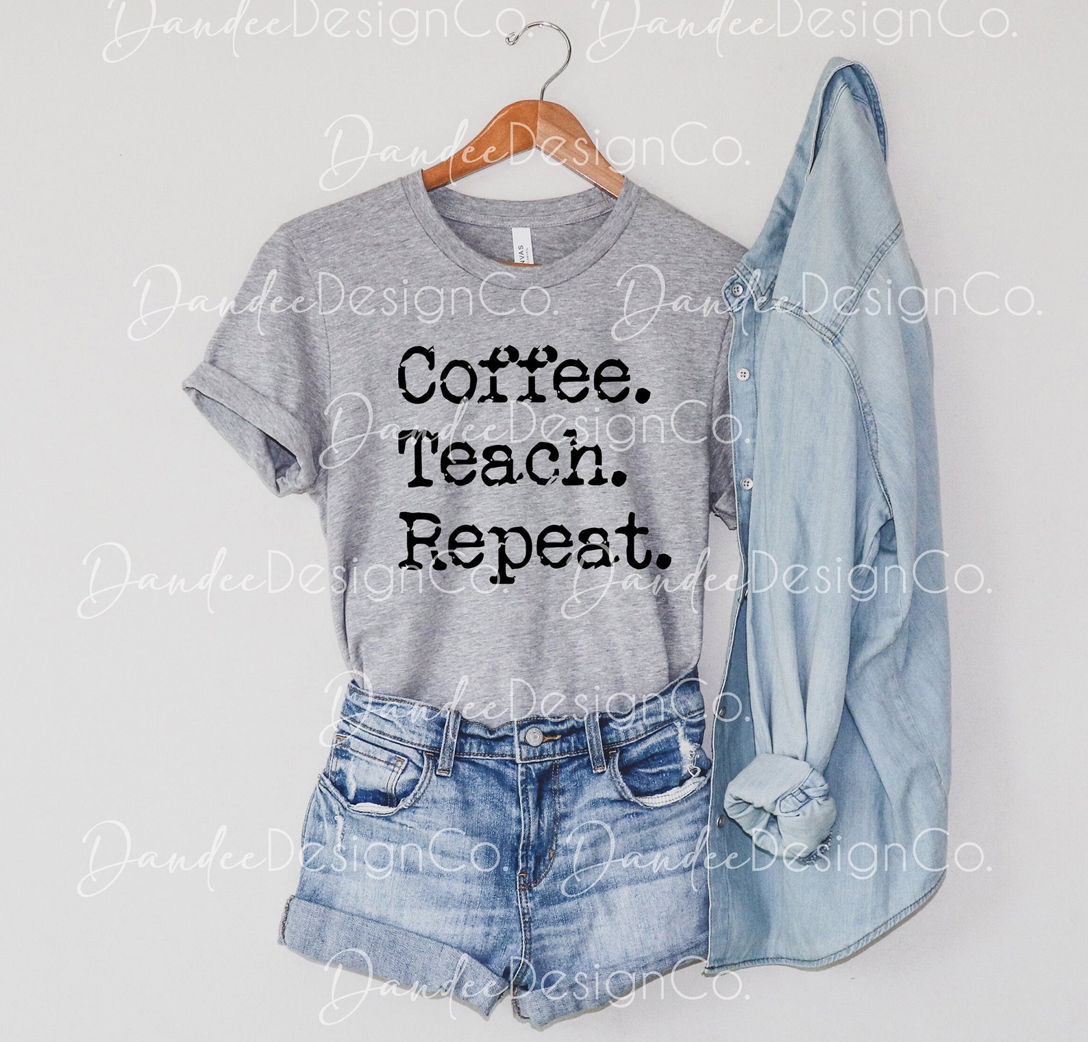 Teacher PNG Sublimation Design Coffee Teach Repeat PNG - Etsy