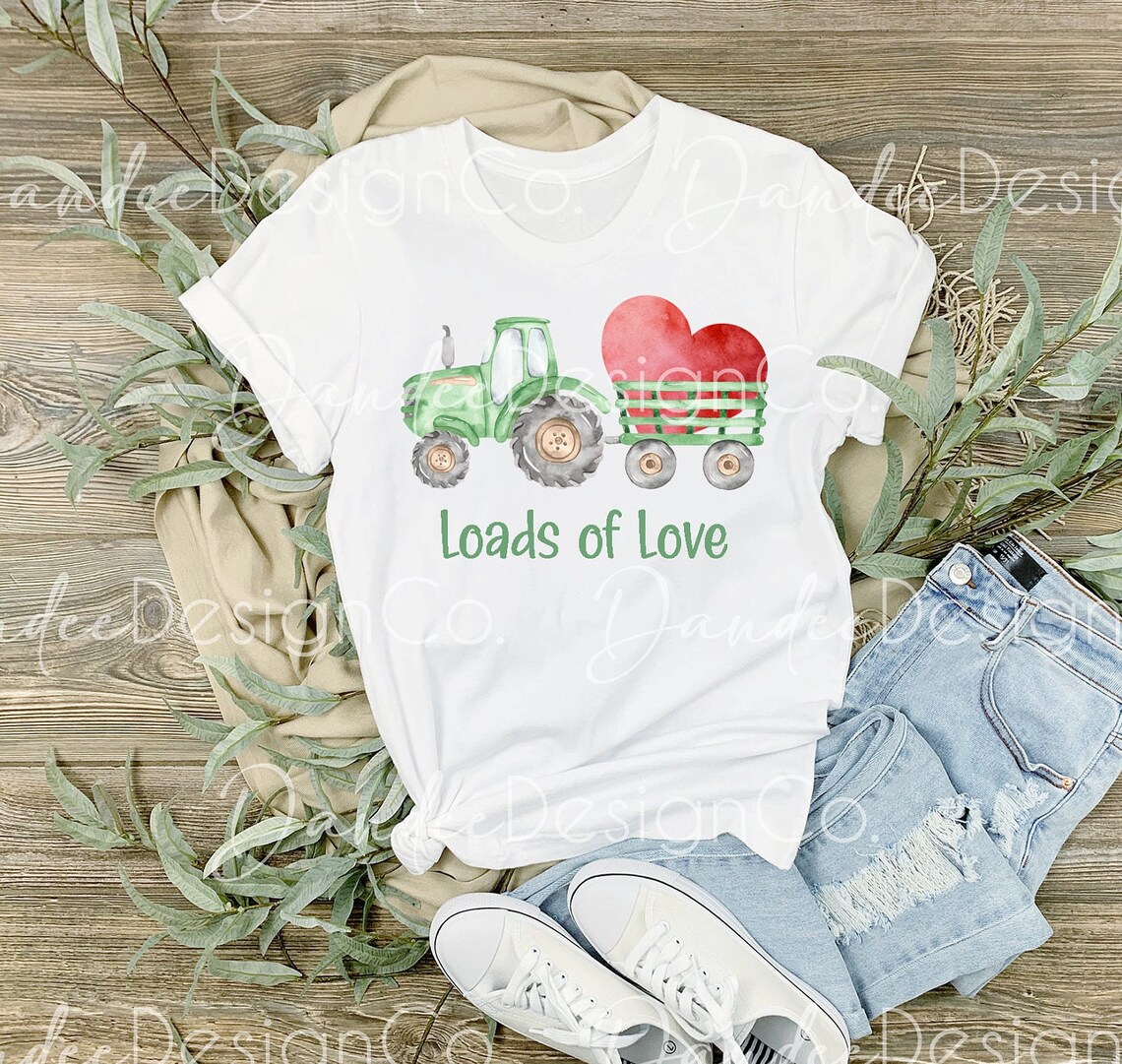 Valentine Tractor PNG, Valentine Tractor Sublimation Design, Green ...