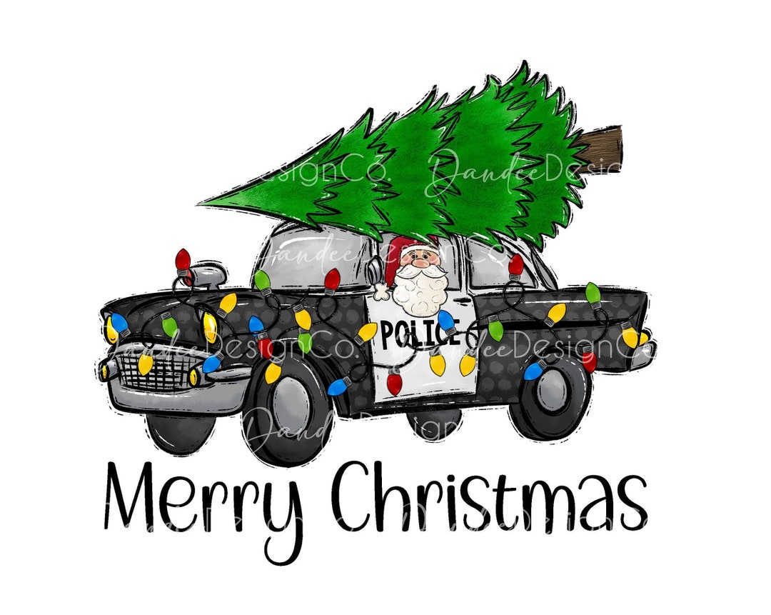 Christmas Police Car PNG, Christmas Police Car Sublimation Design ...
