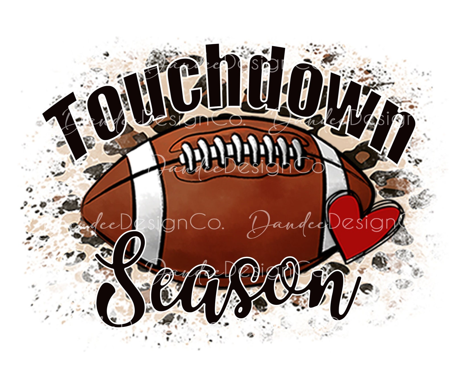 Touchdown Season PNG Football Sublimation Design Leopard - Etsy