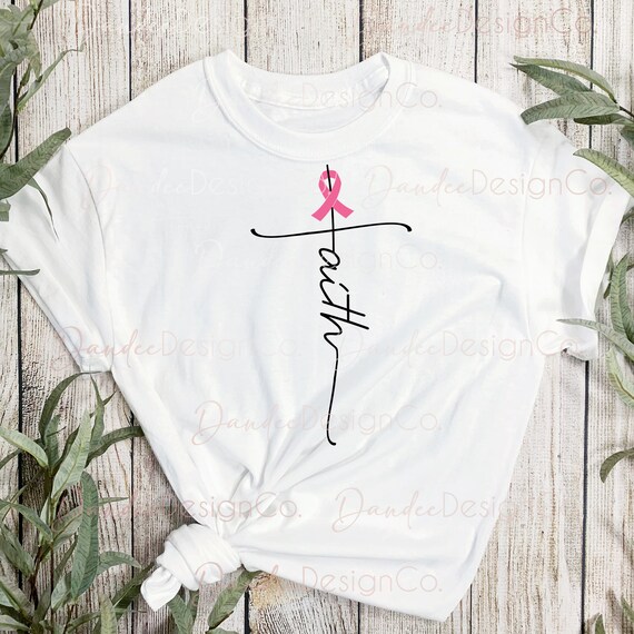Faith Cross With Pink Ribbon/ Breast Cancer Awareness/ PNG SVG - Etsy