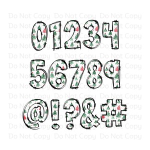 Christmas Doodle Letters, Alphabet PNG Set, Sublimation Design, Alpha ...
