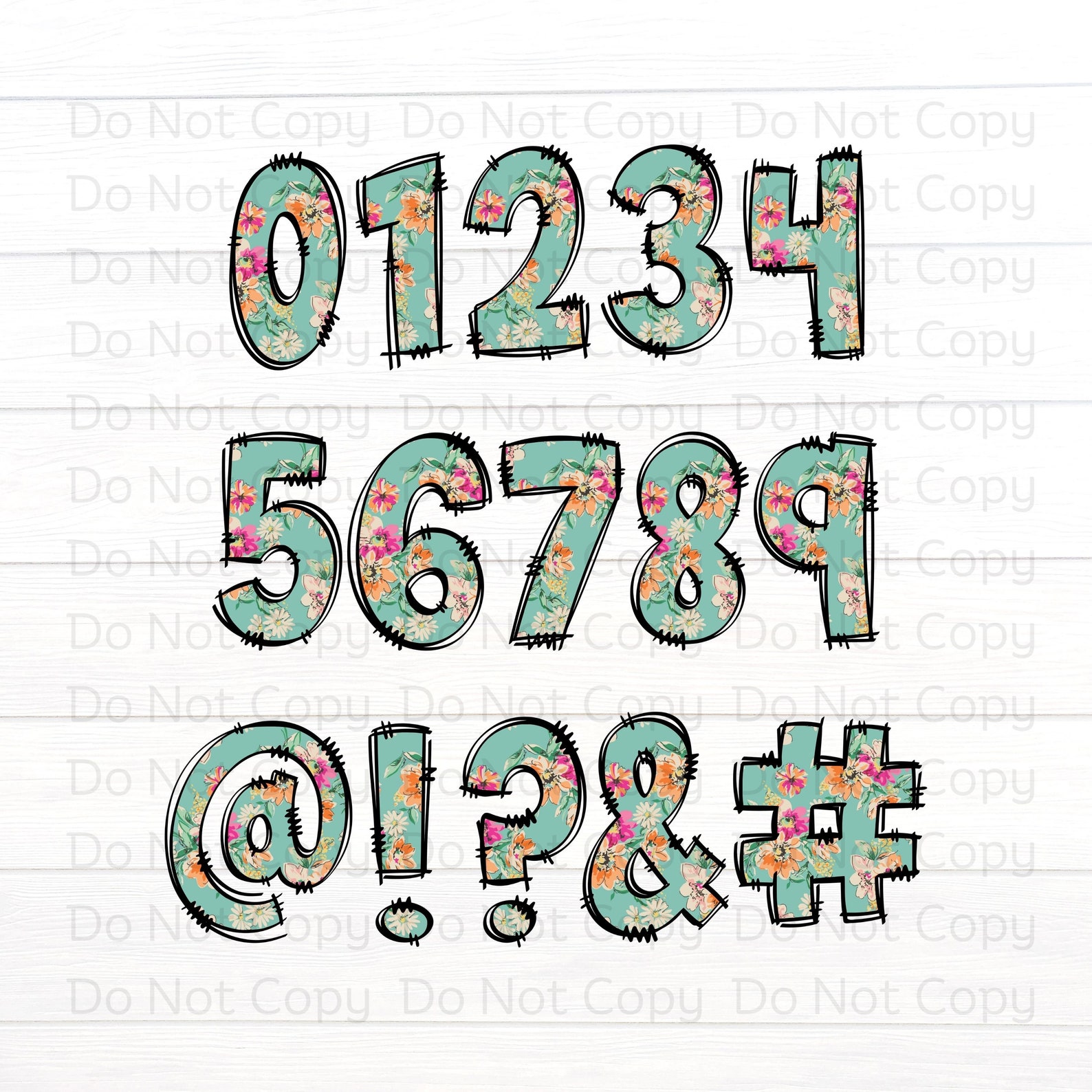 Floral Doodle Letters, Spring and Summer Flowers Alpha Set, Alphabet ...