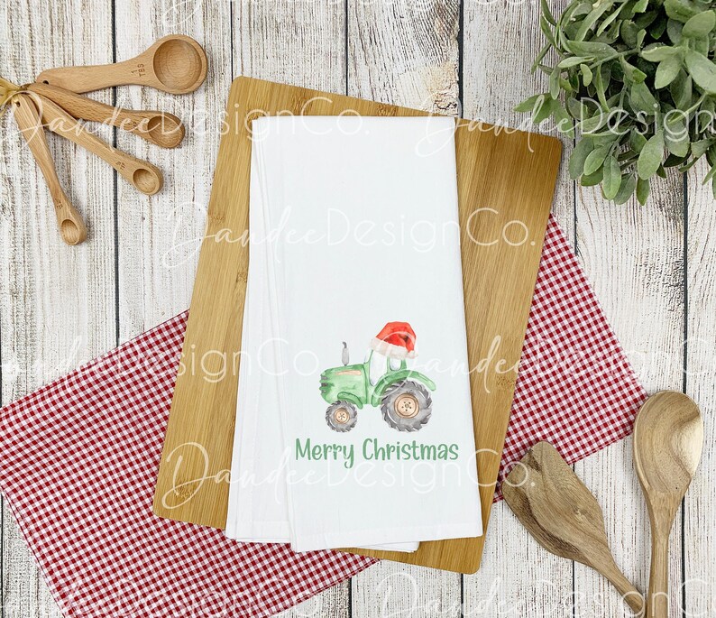 Christmas Tractor With Santa Hat PNG, Green Tractor Sublimation Design, Merry Christmas Tractor ...