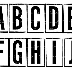 Boxed Alphabet Letters, Boxed Alpha Set, Grunge Box Alphabet, Alpha Set ...