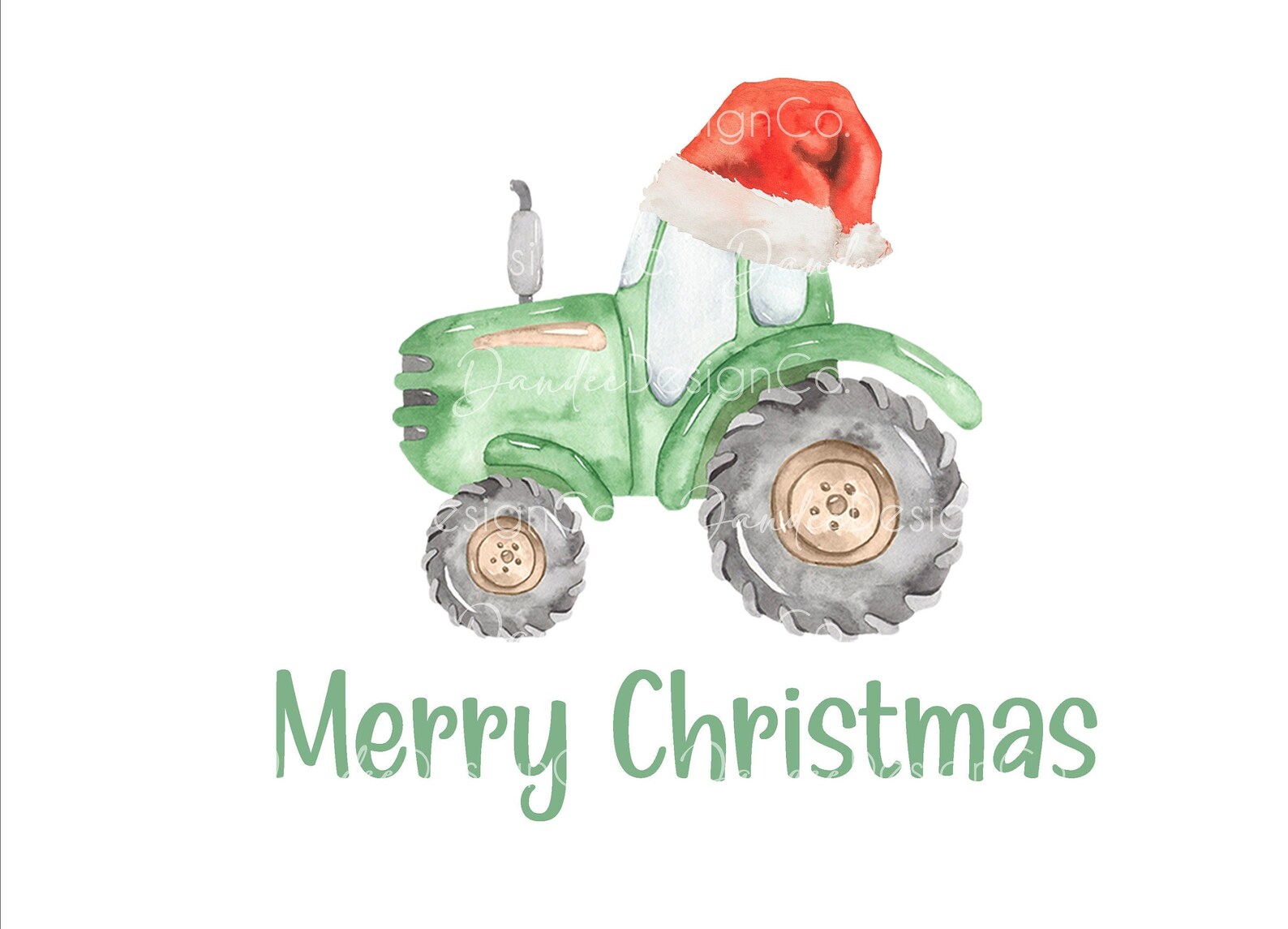 Christmas Tractor With Santa Hat PNG, Green Tractor Sublimation Design ...