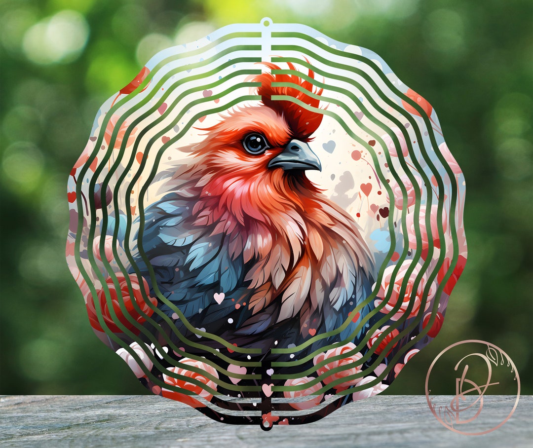 Wind Spinner PNG, Chicken Wind Spinner Design, Floral Chicken Wind ...