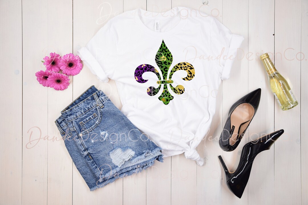 Leopard Fleur De Lis PNG, Mardi Gras PNG, Mardi Gras Sublimation Design ...