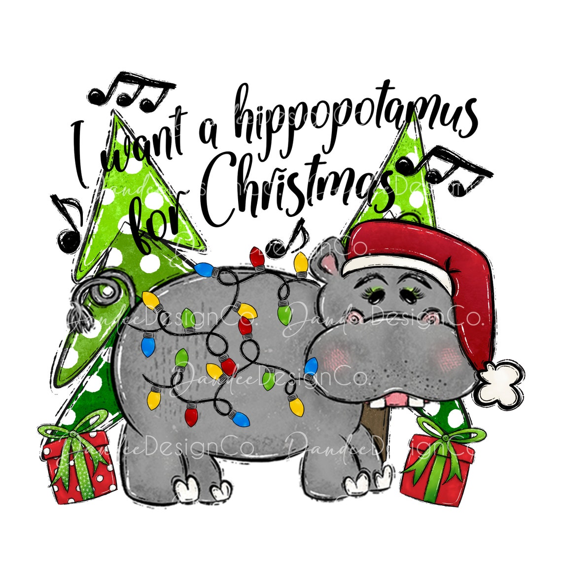 I Want a Hippopotamus for Christmas PNG Hippopotamus - Etsy