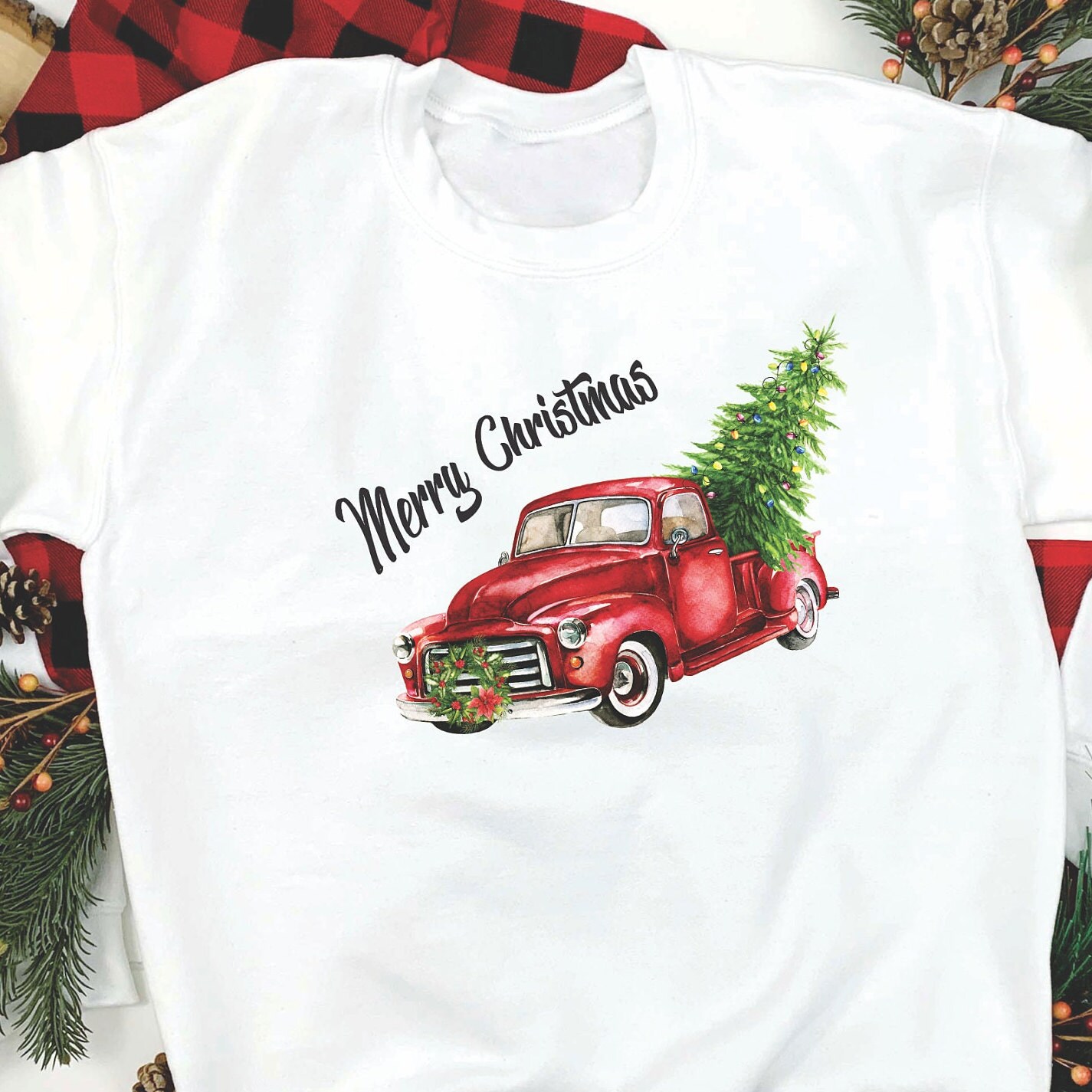 Red Truck With Tree PNG / Christmas Sublimation Design / Christmas ...