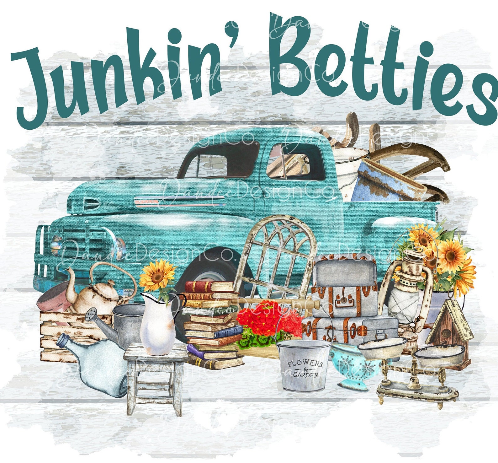 Vintage Truck PNG, Junkin' Betties PNG, Thrifting Truck, Junking Png ...
