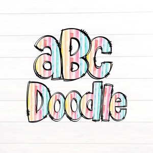 Pastel Doodle Letters, Complete Alphabet PNG Set, Sublimation Design ...