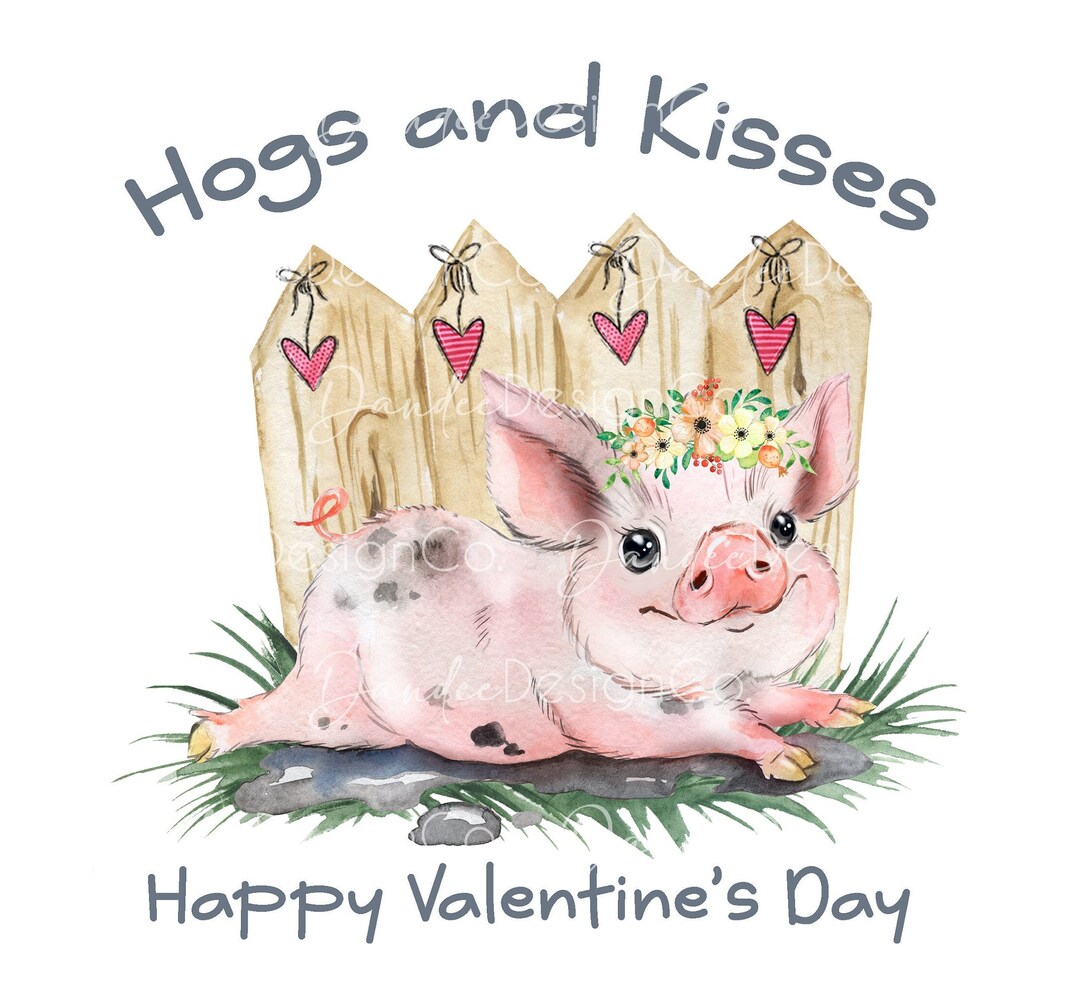 Hogs and Kisses PNG, Hogs and Kisses Sublimation Design, Valentine Pig ...