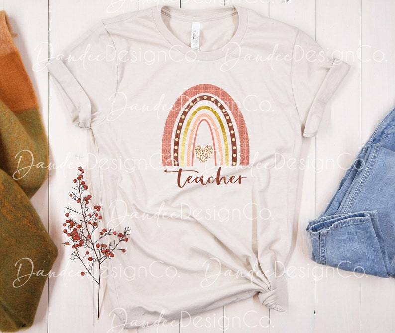 Teacher Boho Rainbow PNG Teacher Boho Rainbow Sublimation - Etsy