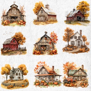 Fall Farmhouse Clipart Bundle, Autumn Sublimation Designs, Fall PNG ...