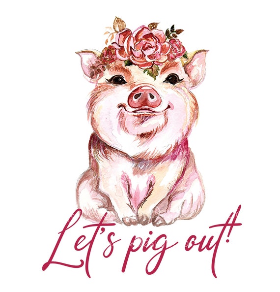 Pig Sublimation Design Pink Pig PNG Farm Animal PNG - Etsy