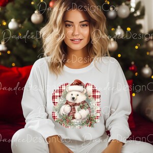 Christmas PNG, Christmas Bear, Sublimation Design, Christmas Polar Bear ...