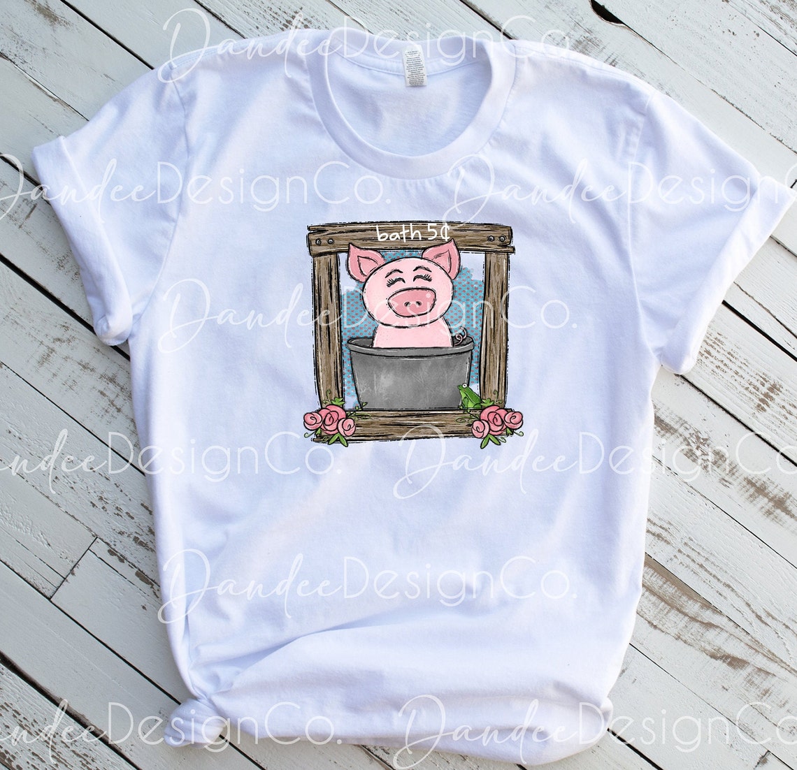 Pig in Tub PNG Pig in Tub Sublimation Design Bathing Pig - Etsy
