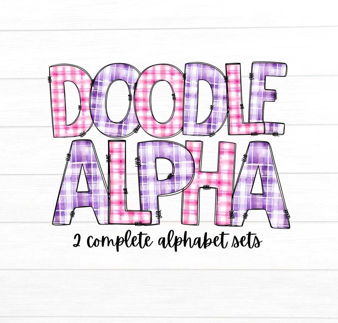 Doodle Letters, 2 Complete Alphabet PNG Sets, Sublimation Design, Alpha ...