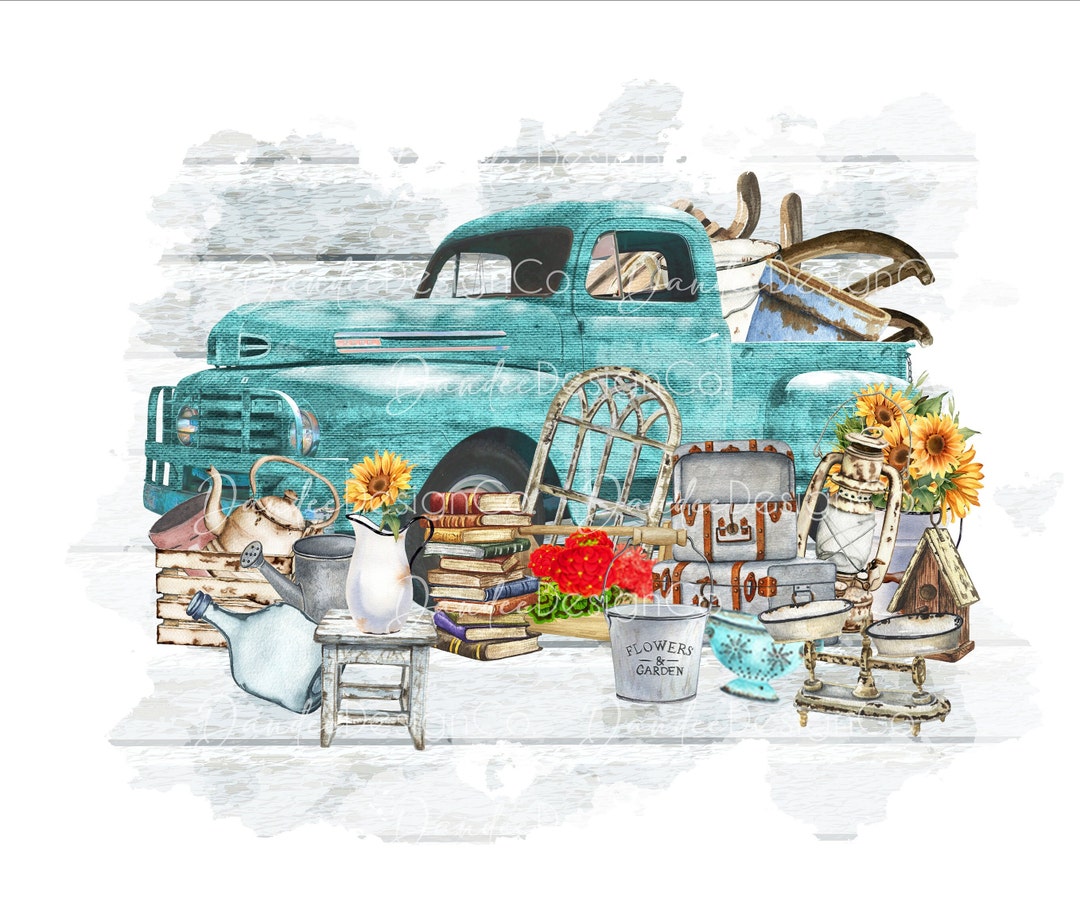 Vintage Truck PNG, Junkin' Truck PNG, Thrifting Truck, Junking Png ...