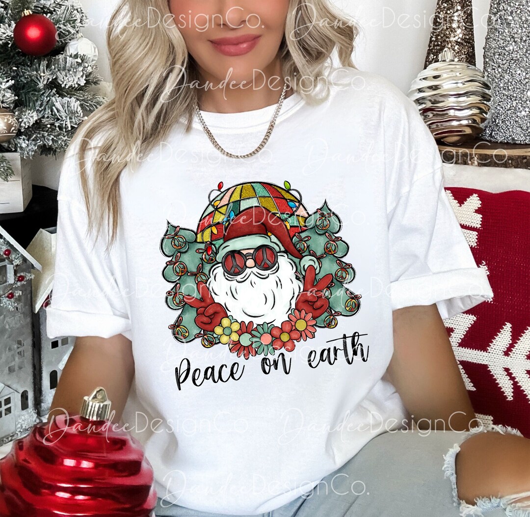 Groovy Santa PNG, Christmas PNG, Christmas Sublimation Design, Hippie ...