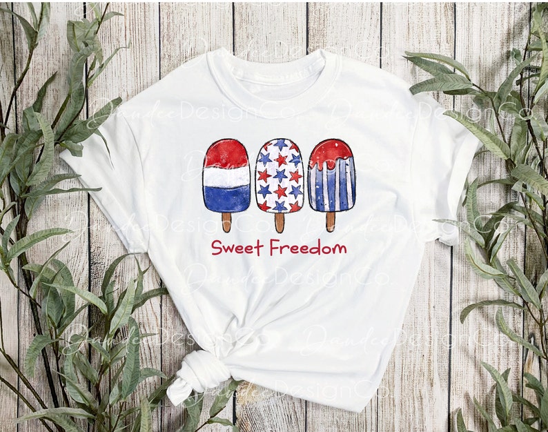 Sweet Freedom PNG USA Ice-cream American Popsicle Patriotic - Etsy