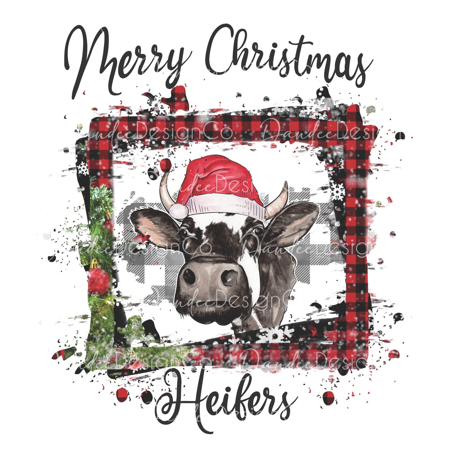 Merry Christmas Heifers PNG / Sublimation Design / Christmas Cow PNG ...