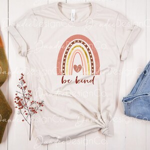Be Kind Boho Rainbow PNG, Be Kind Boho Rainbow Sublimation Design, Be ...