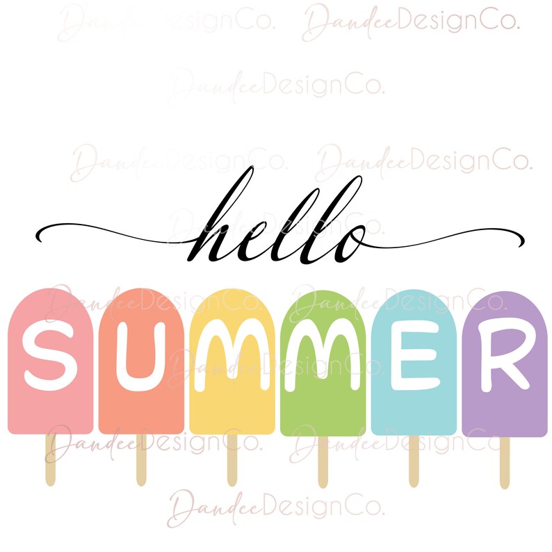 Hello Summer Popsicles PNG / Sublimation Design / Summer - Etsy