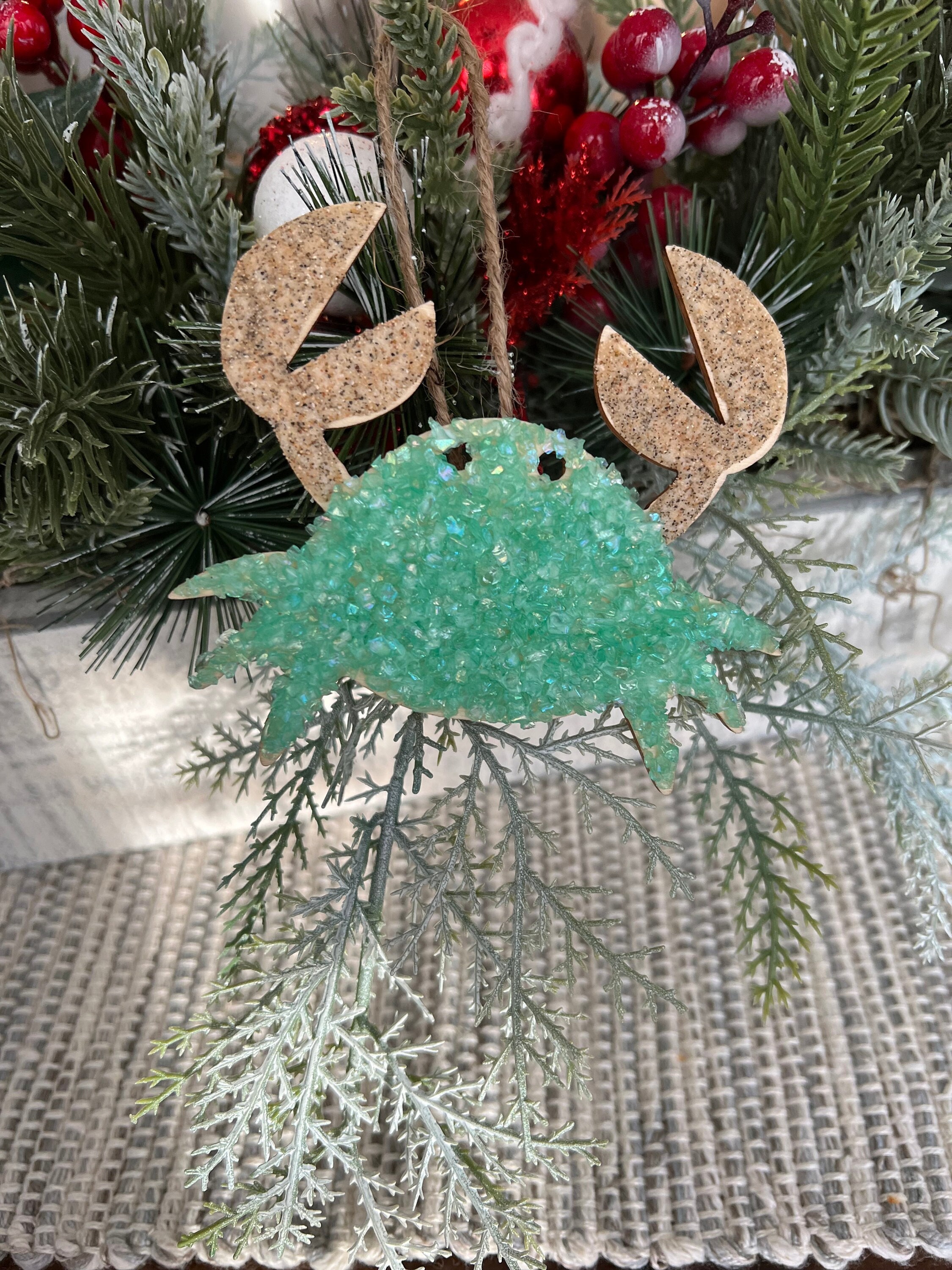Handmade Crab Ornament/ Cottage Decor/ Coastal Decor - Etsy