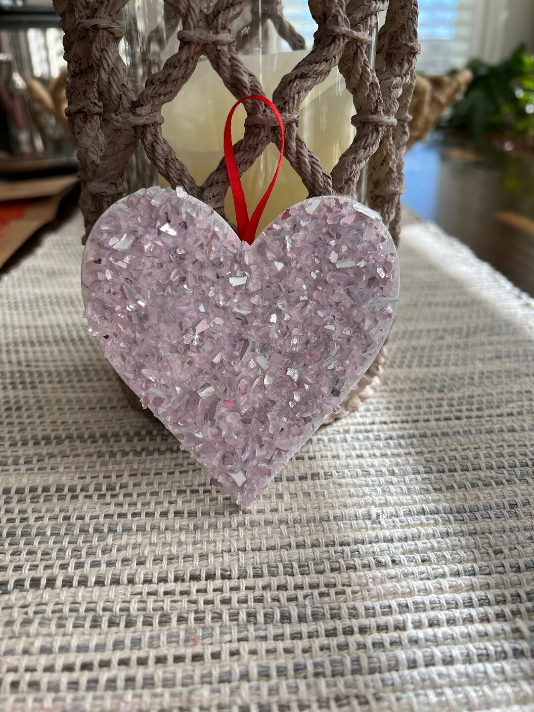 Purple Crushed Glass / Crushed Glass Heart - Etsy