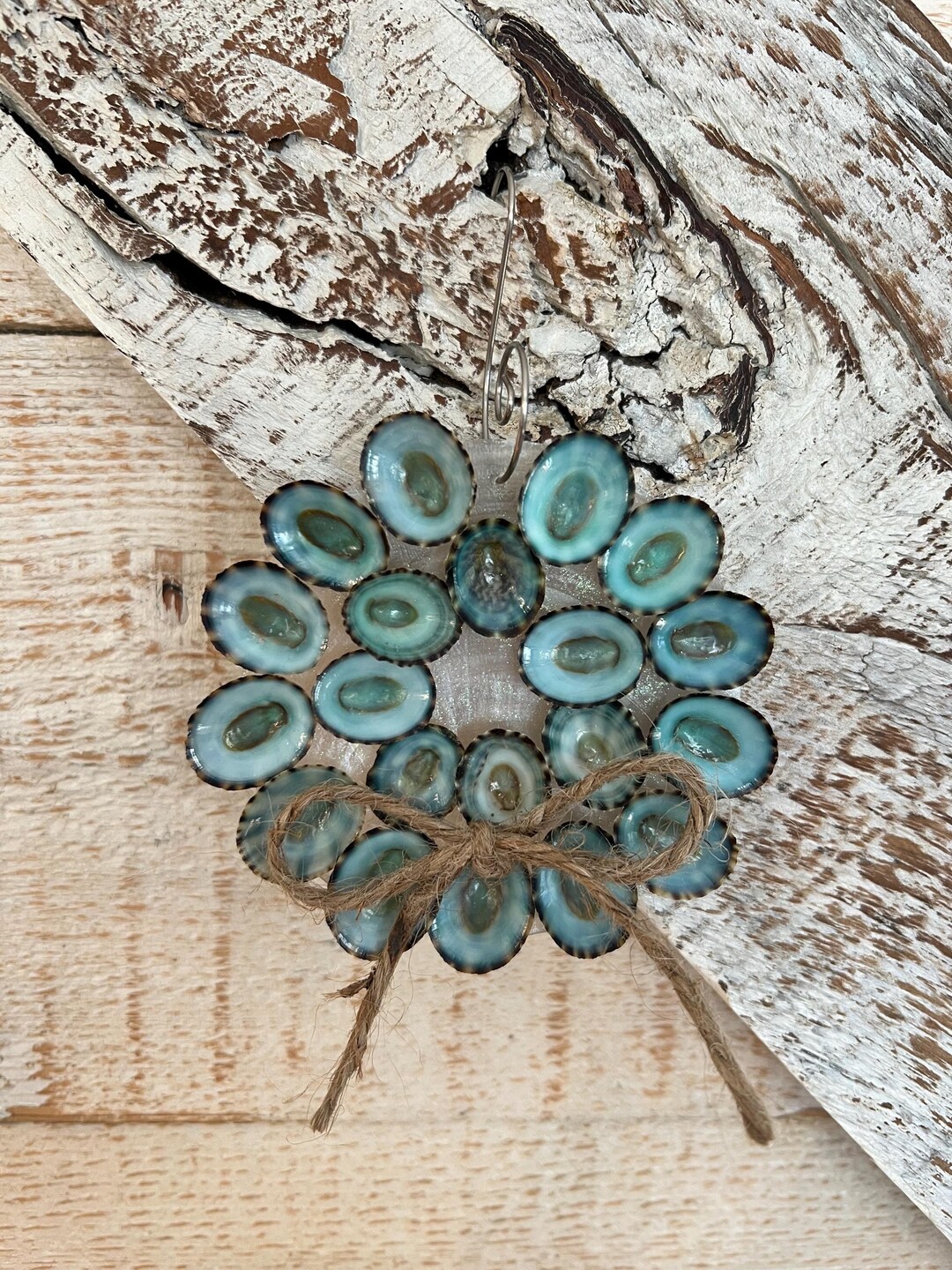 Limpet Shell Wreath/ Capiz Shell/ Handmade Ornament/ Christmas Wreath ...