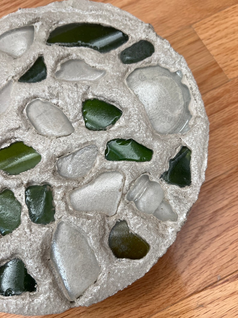 Abstract Sea Glass Stepping Stone. Authentic Sea Glass. - Etsy